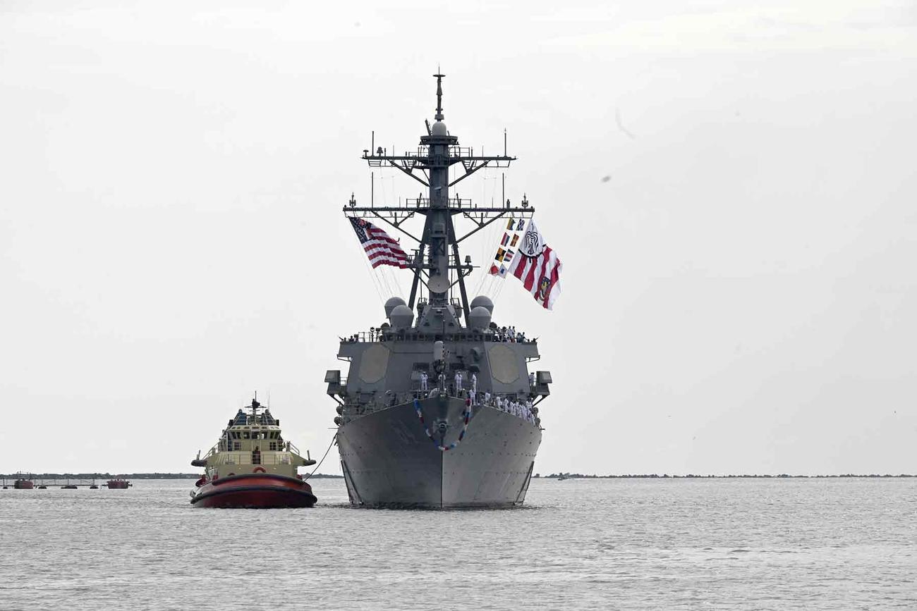 Again Dwelling, USS Carney Crew Lauded for Battling Houthi Drones and ...